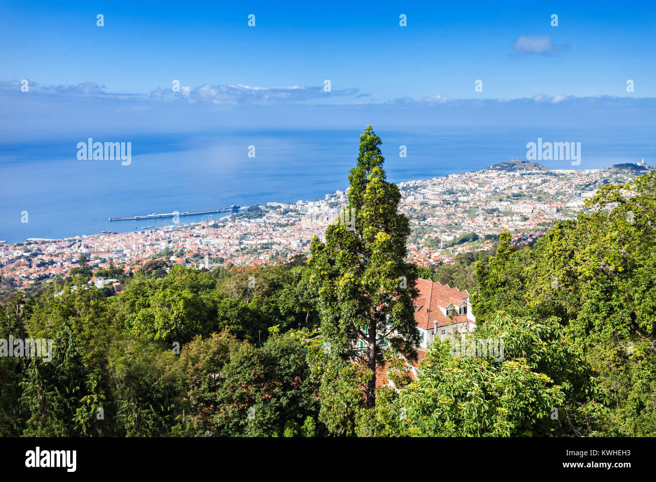 Funchal aerial view, Madeira island, Portugal Stock Photo - Alamy