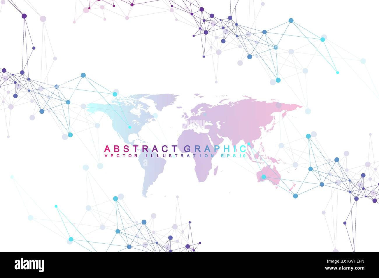 Political World Map with global technology networking concept. Digital ...