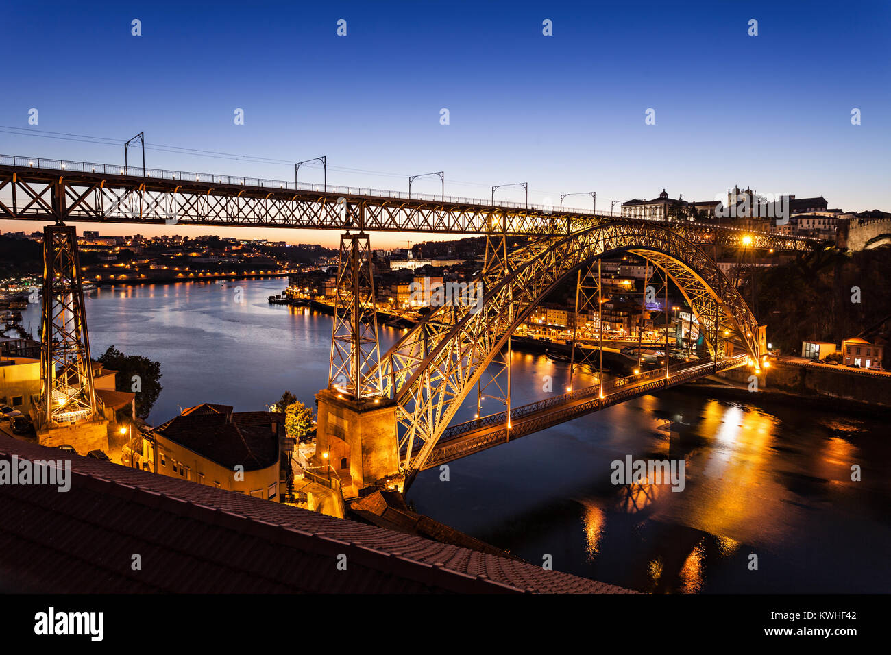 The Dom Luis I Bridge is a metal arch bridge that spans the Douro River ...