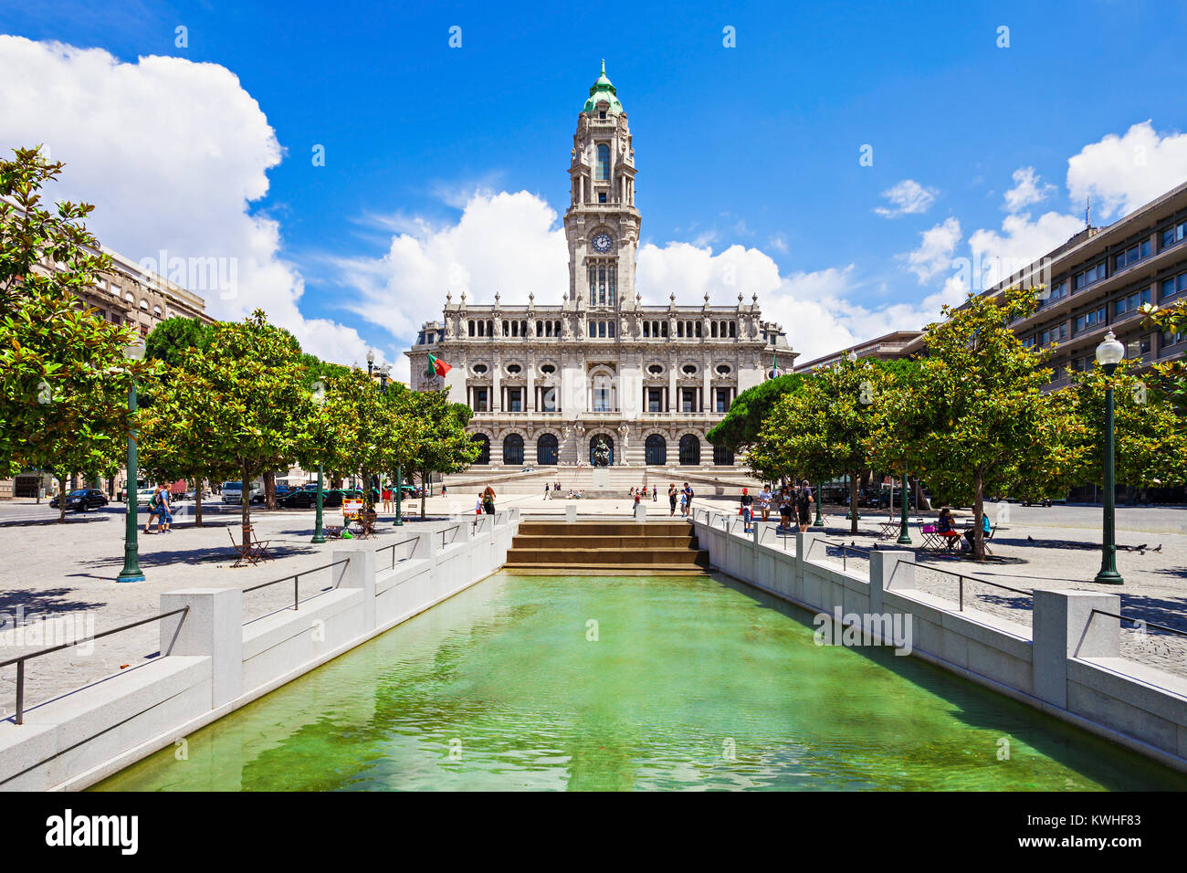 Porto City Hall on Liberdade Square, Porto Stock Photo - Alamy