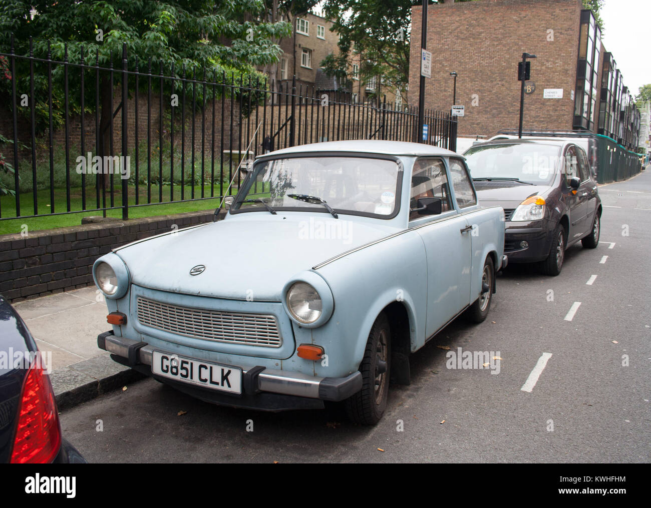 Communist era East German Trabant car in London street Stock Photo - Alamy
