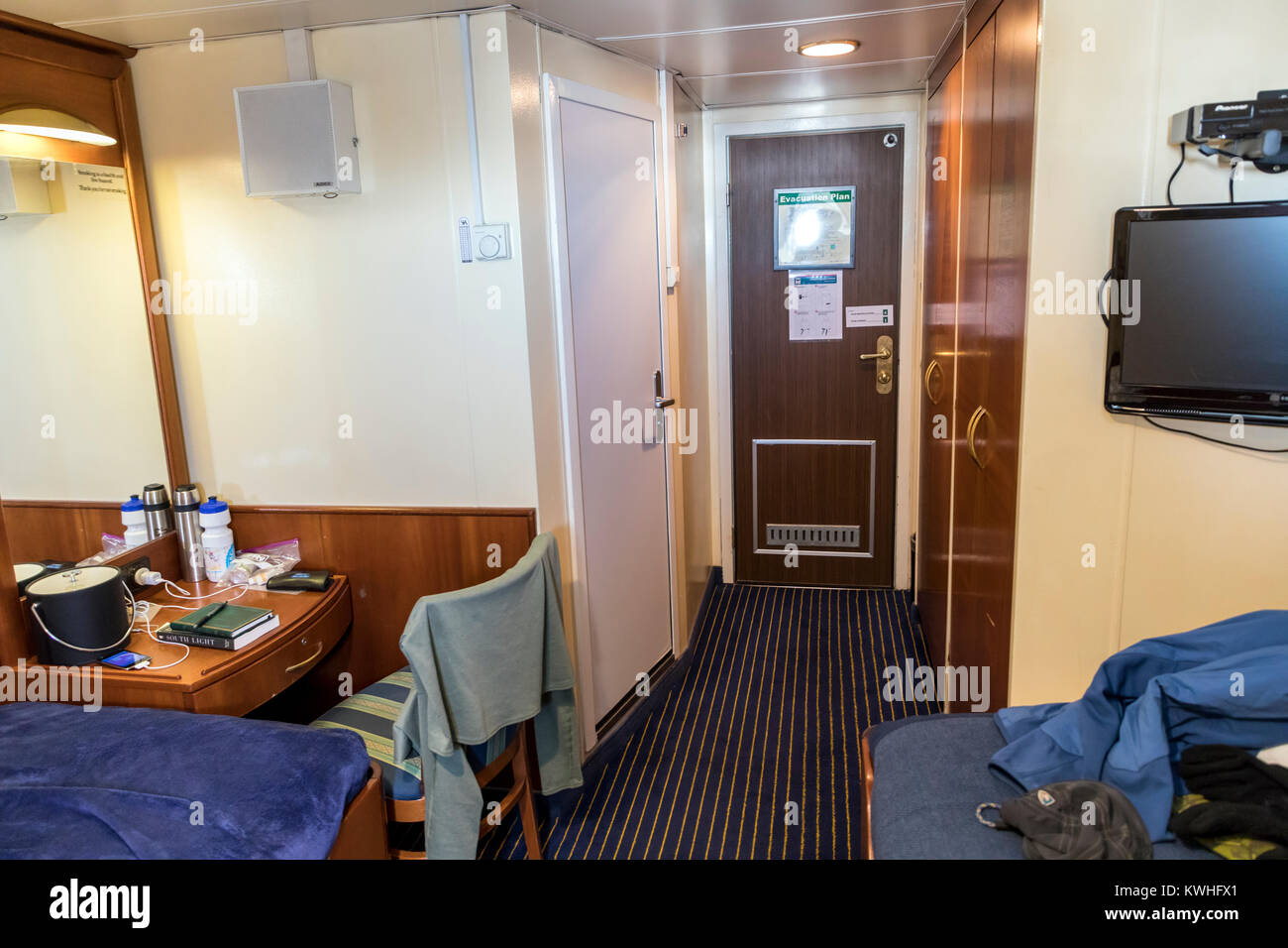 Passenger cabin; ship Ocean Adventurer carries alpine mountaineering ...