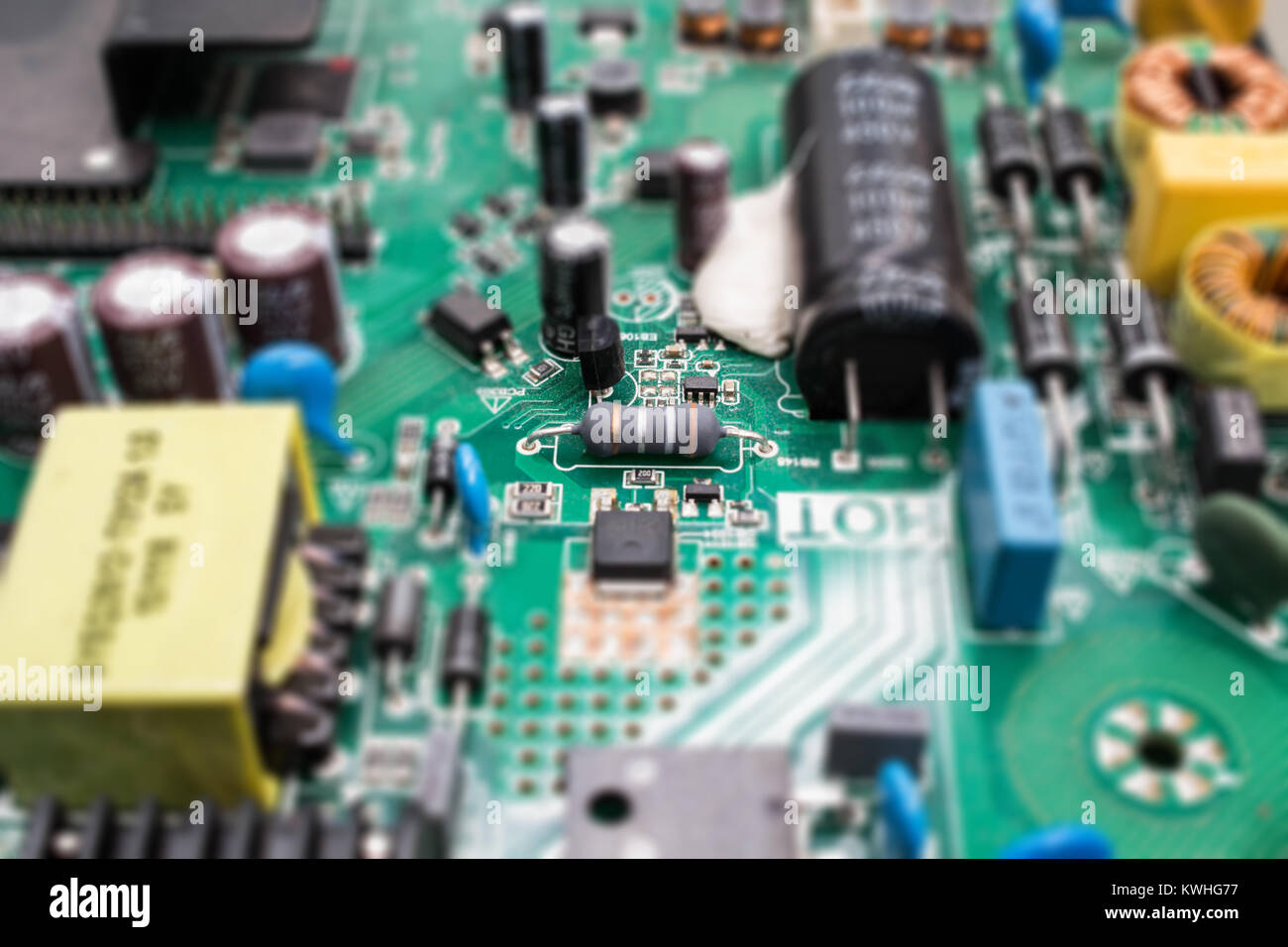 The electronics parts on main board resistor and chip technology Stock ...