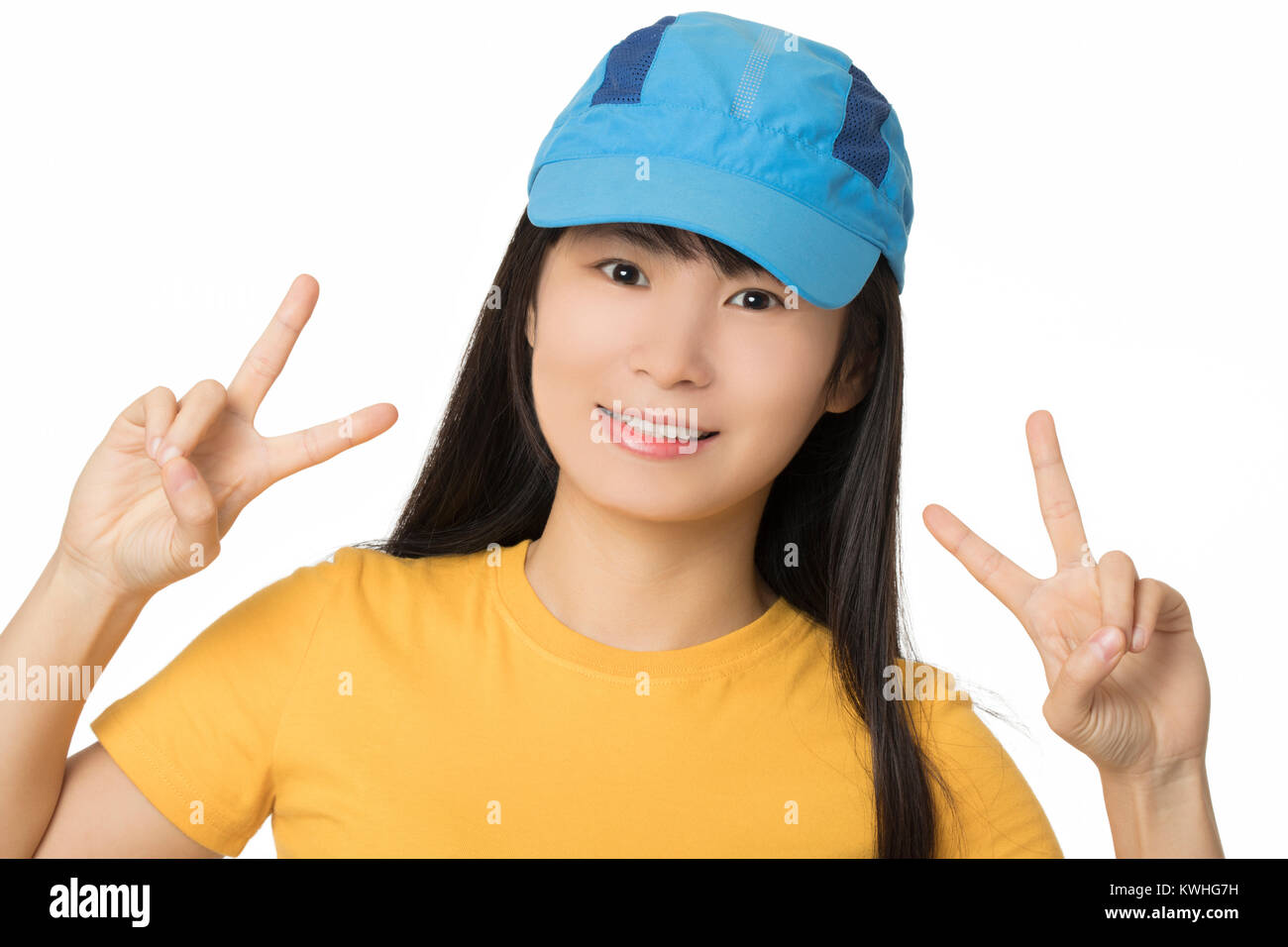 Portrait of a Beautiful Chinese American woman displaying a bit of ...