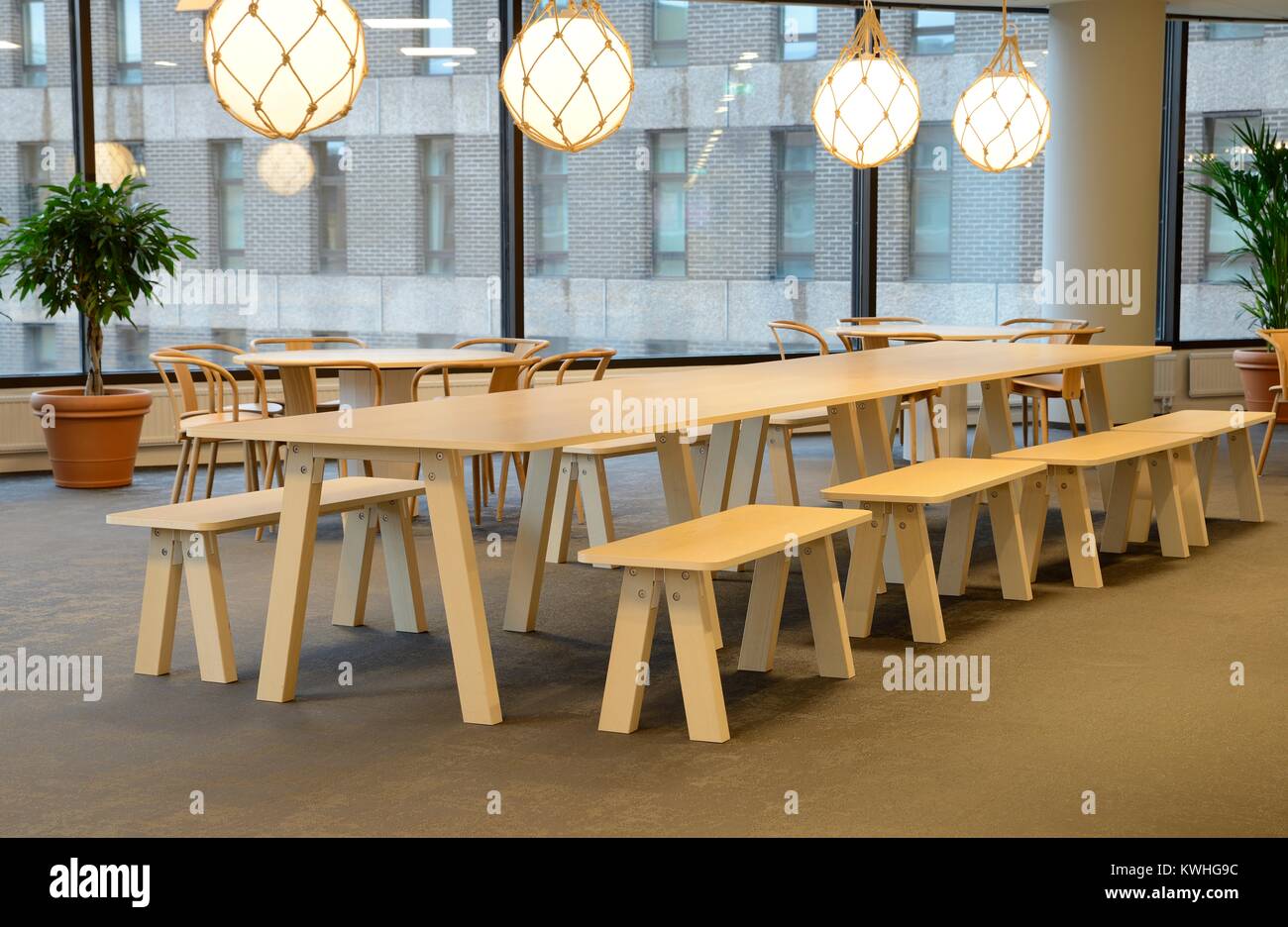 An empty cafeteria interior shot Stock Photo - Alamy