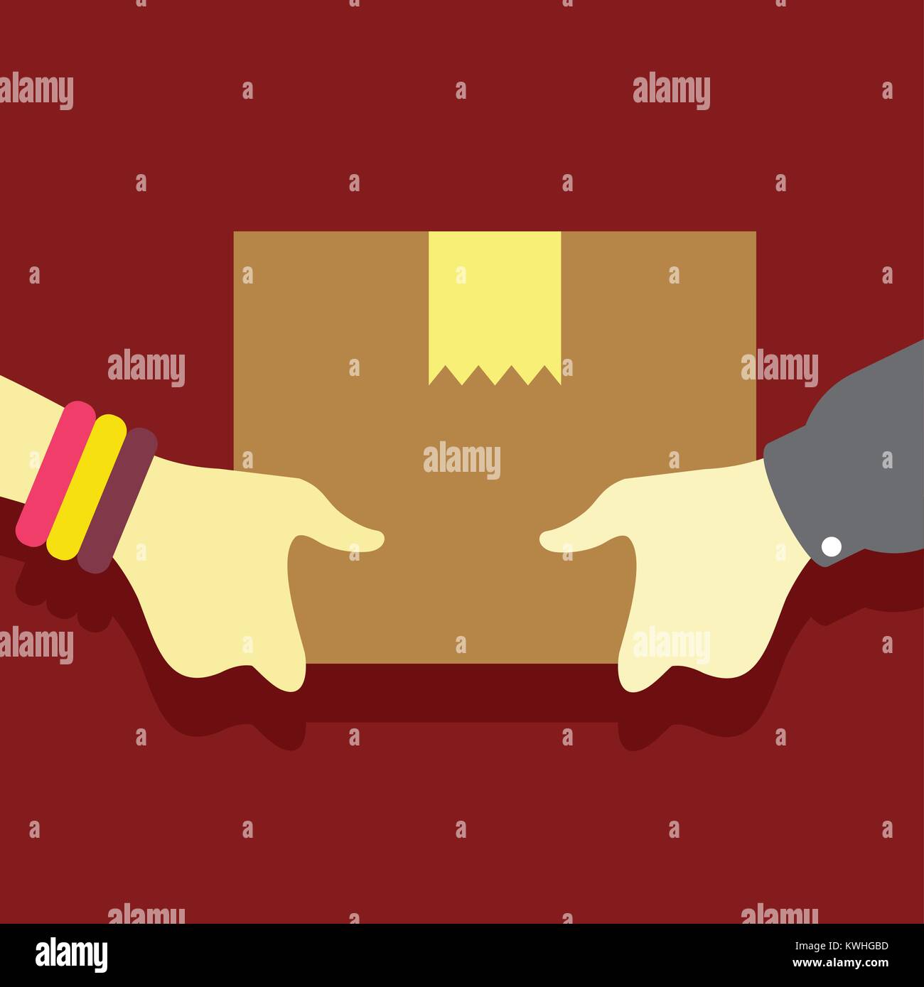 Delivery Package Hand Gesture Vector Illustration Graphic Design Stock ...