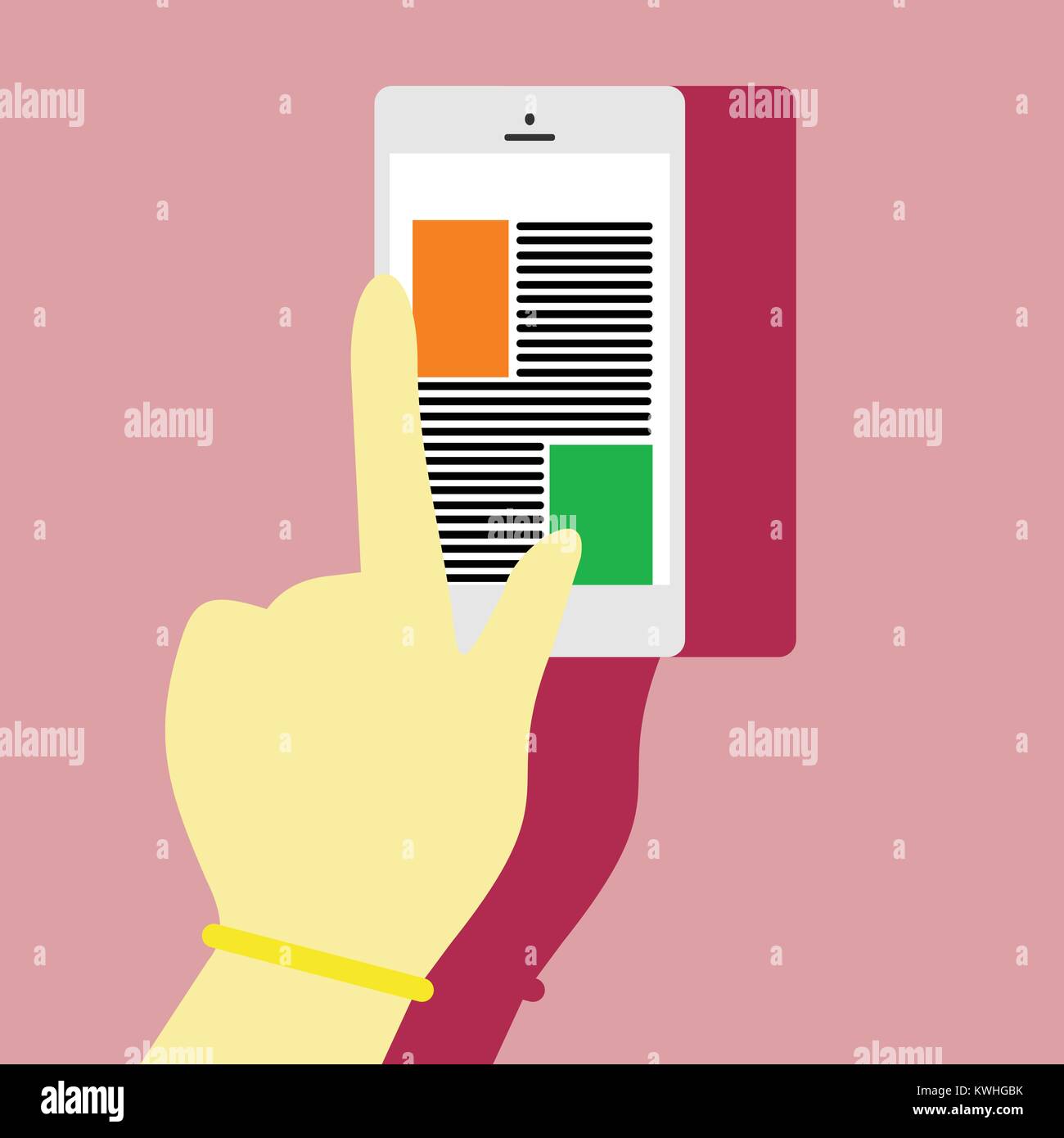 Scrolling Tap Mobile Smartphone Hand Gesture Vector Illustration ...