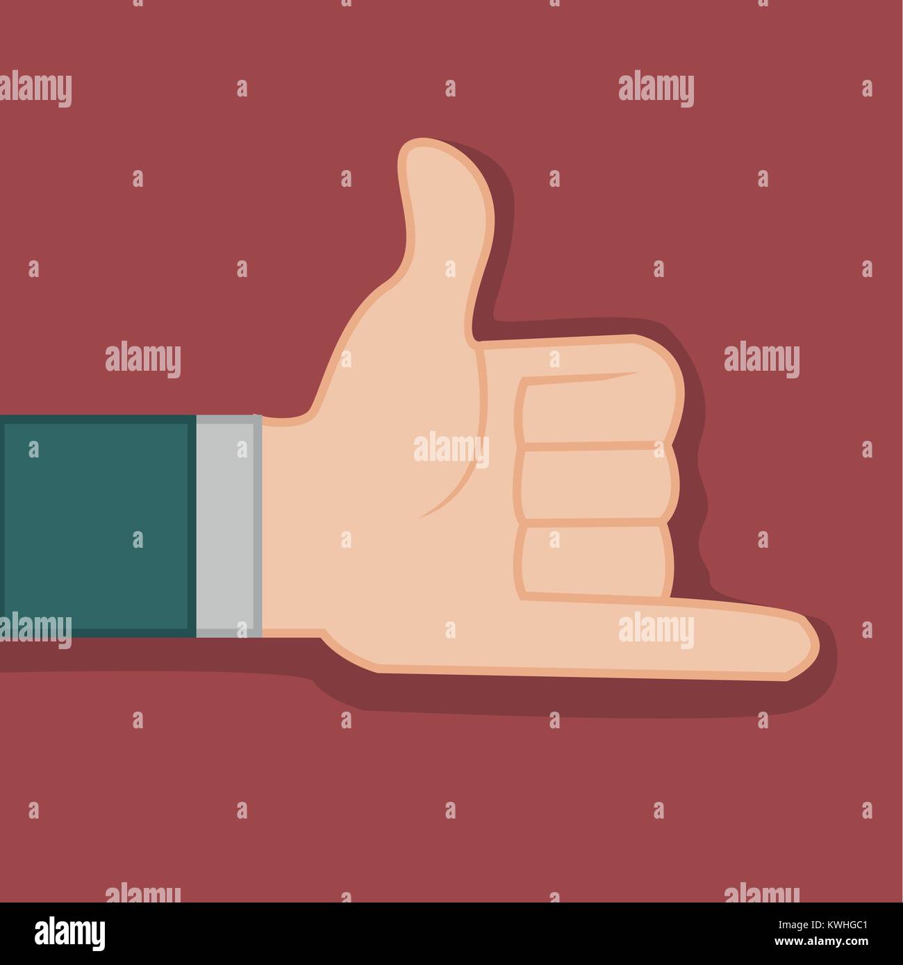 Shaka Calling Hand Gesture Vector Illustration Graphic Design Stock ...