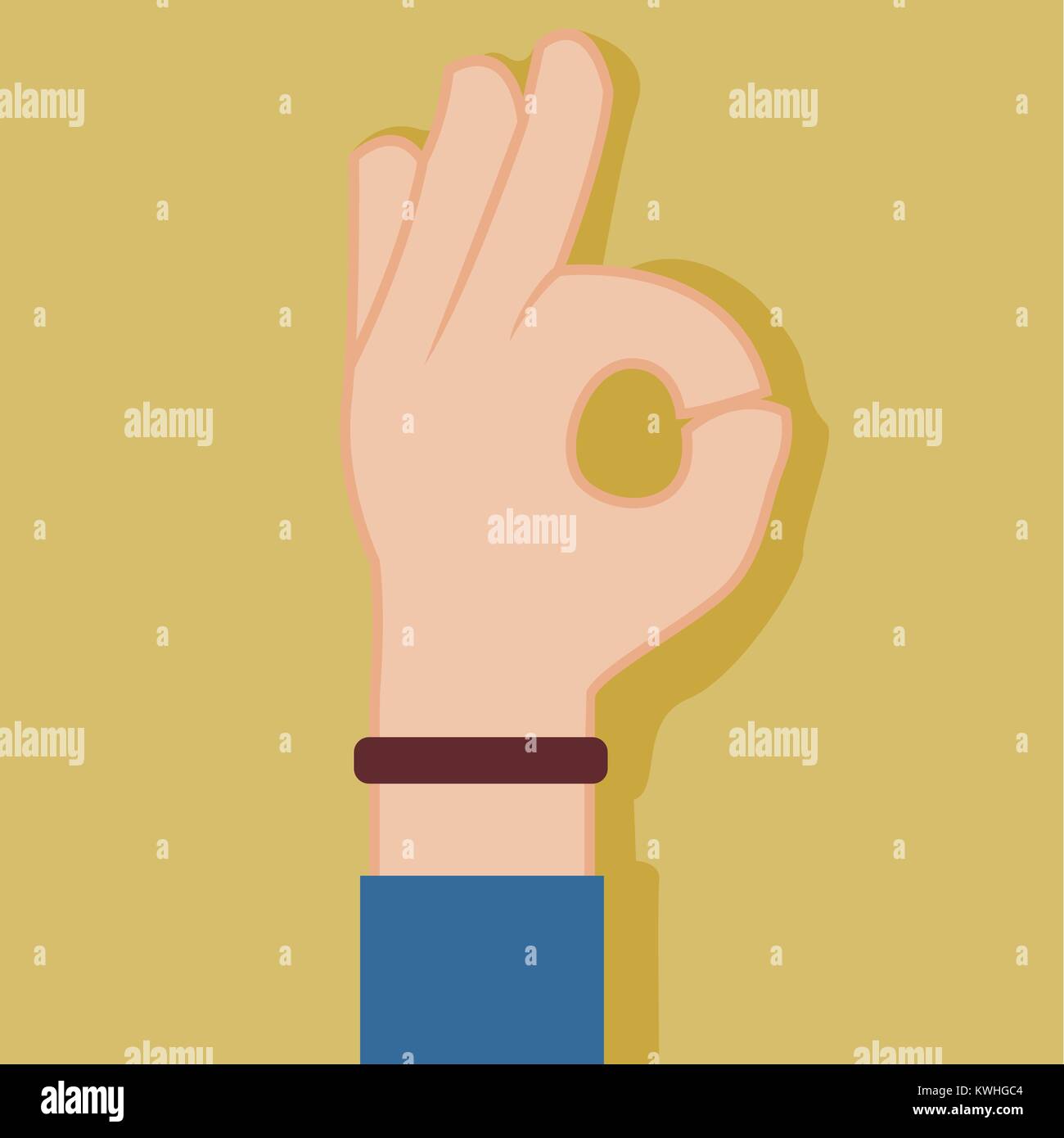 Ok Nice Hand Gesture Vector Illustration Graphic Design Stock Vector ...