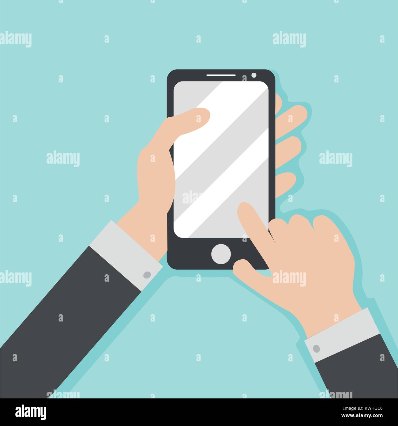 Smartphone Operating Hand Gesture Vector Illustration Graphic Design ...