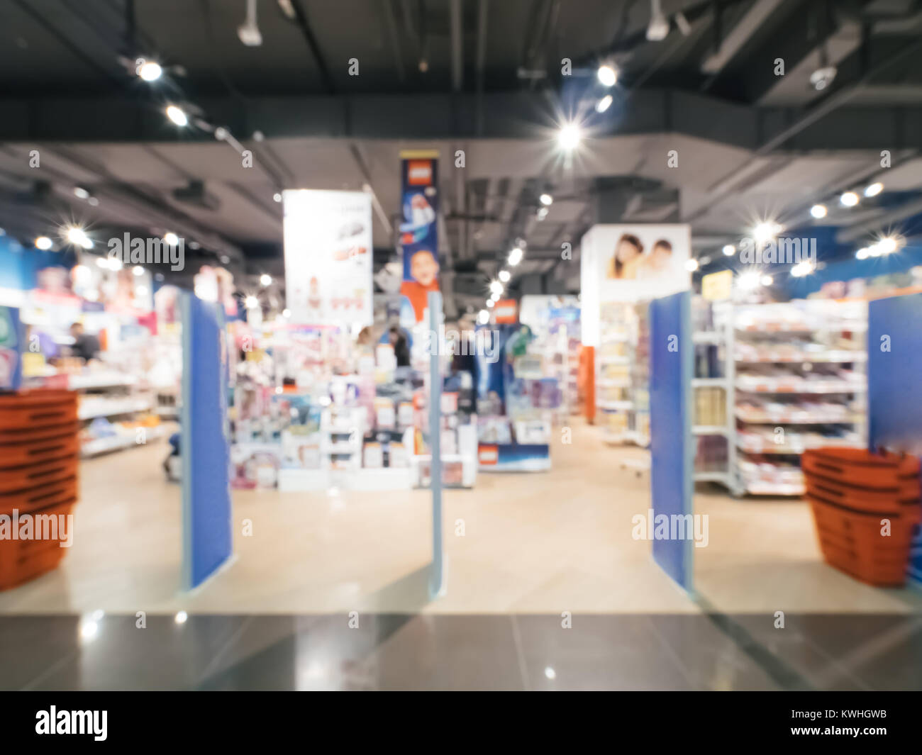 Blurred entrance area of kids toy shop Stock Photo - Alamy