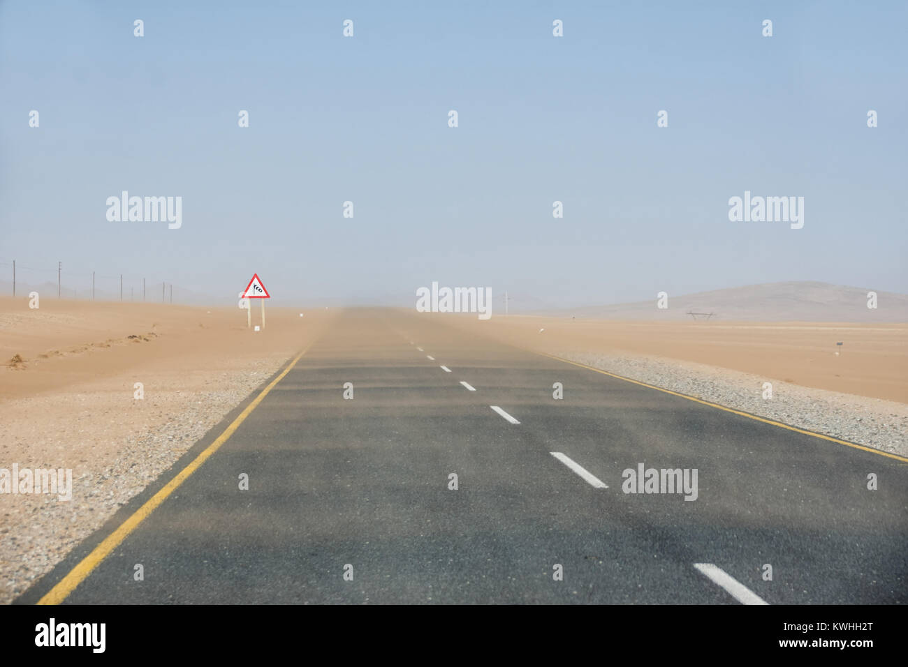 A sandstorm on the road near Luderitz in Namibia Stock Photo - Alamy