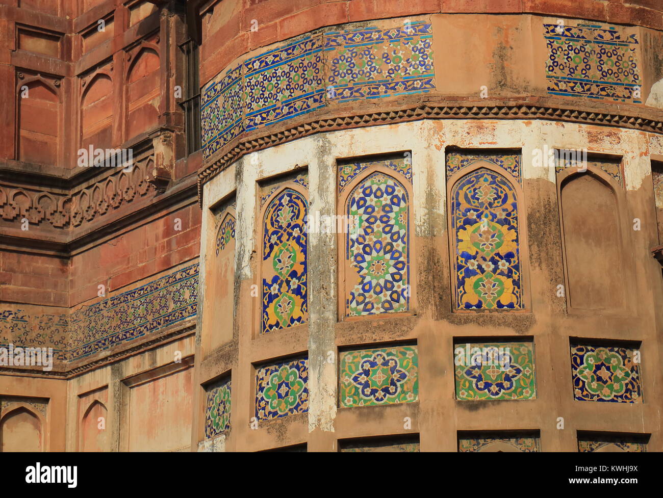 Agra fort historical architecture details in Agra India Stock Photo - Alamy