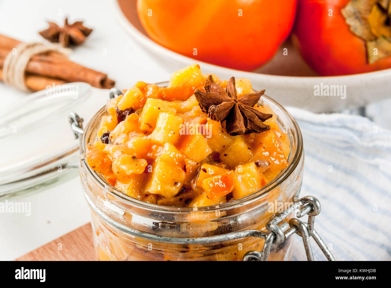 Traditional indian food recipes, Persimmon fruit Chutney with cinnamon ...