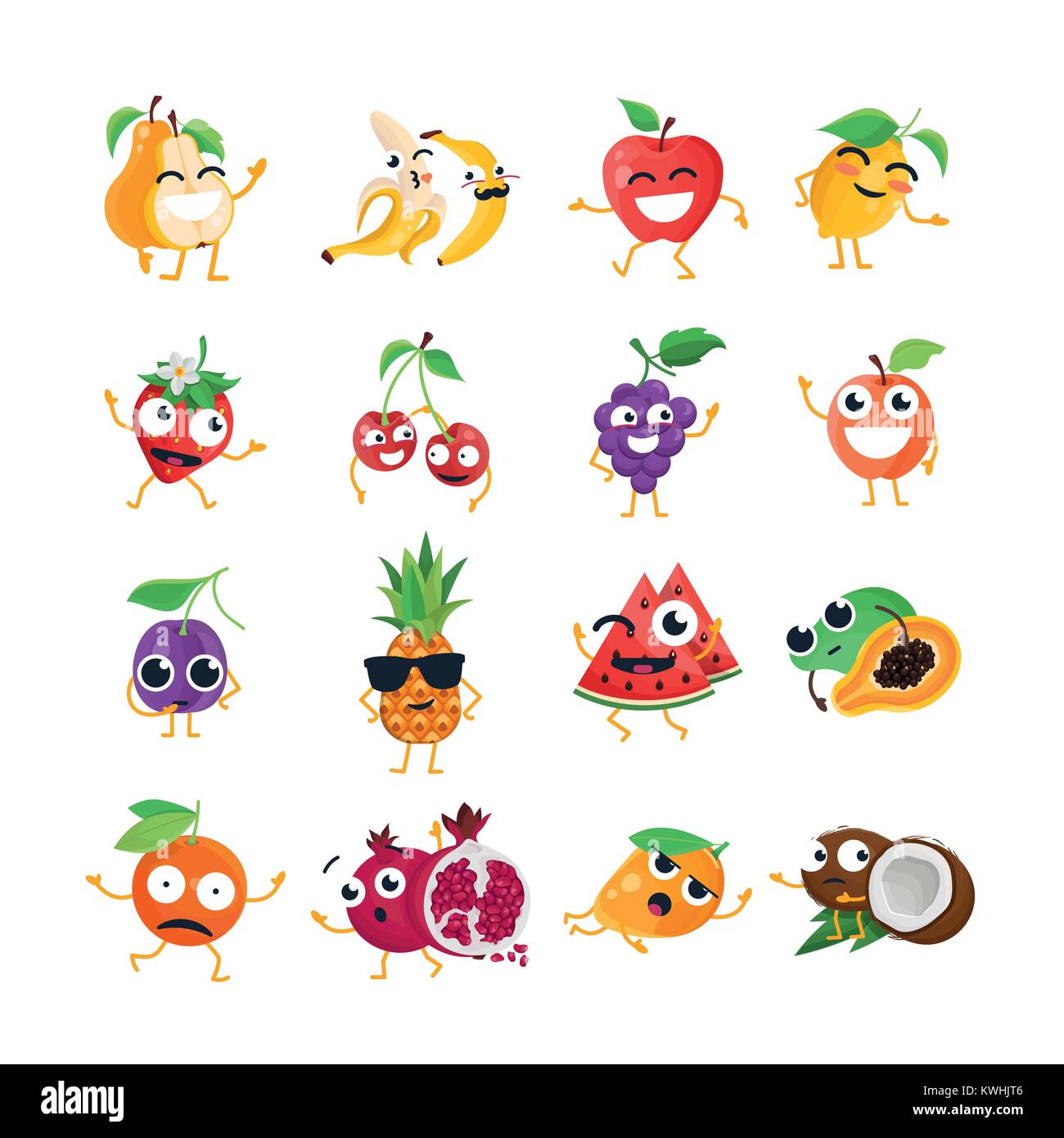 Cartoon illustration funny plum fruit hi-res stock photography and ...
