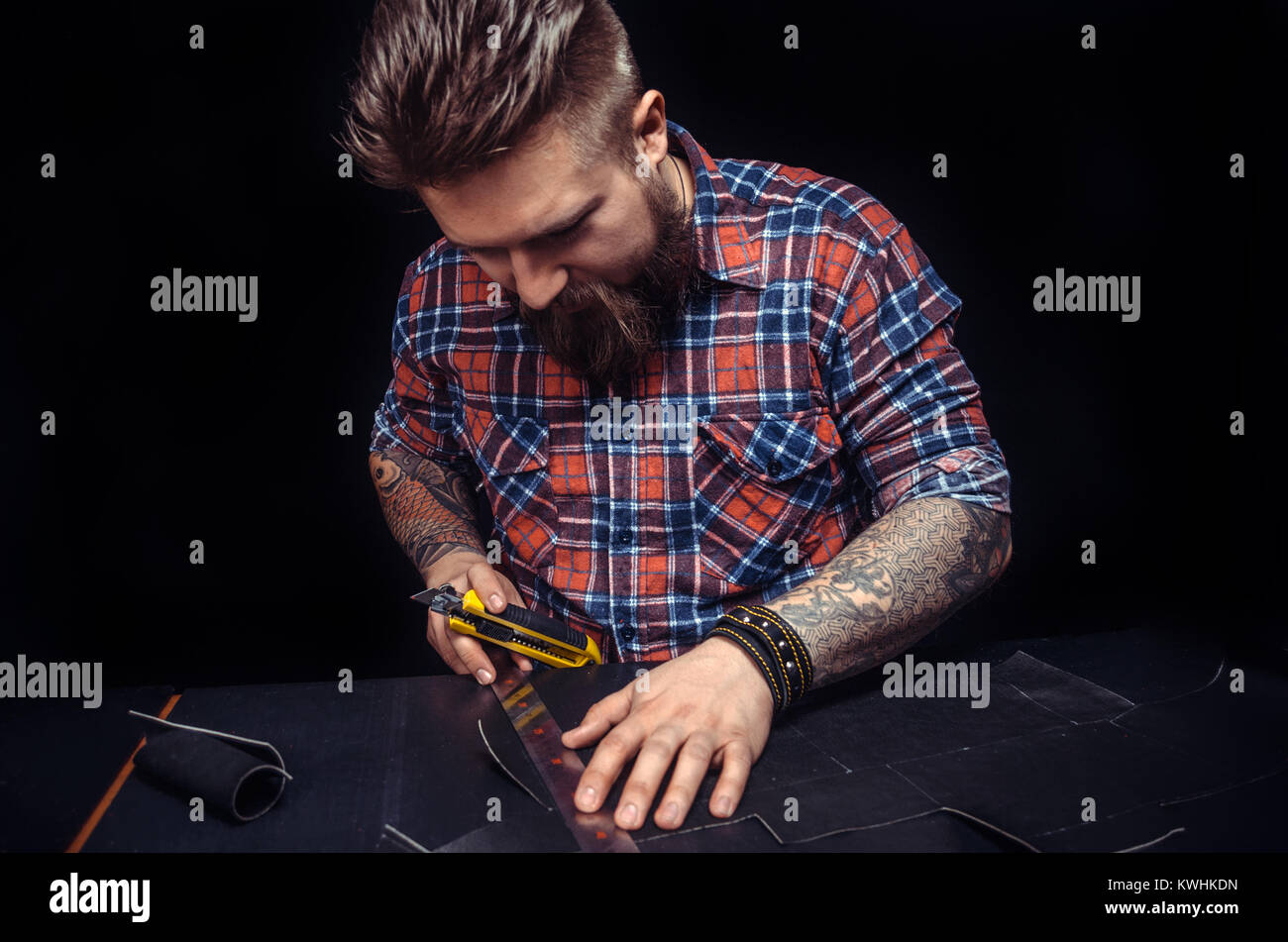 Manual leather tanning hi-res stock photography and images - Alamy