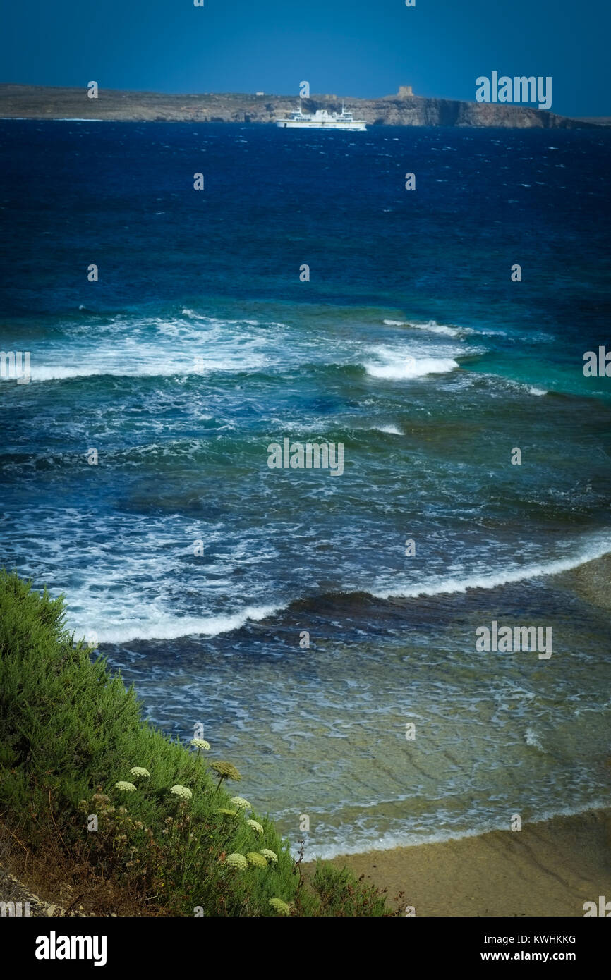 The Gozo Channel Company ferry crossing the Mediterranean channel ...