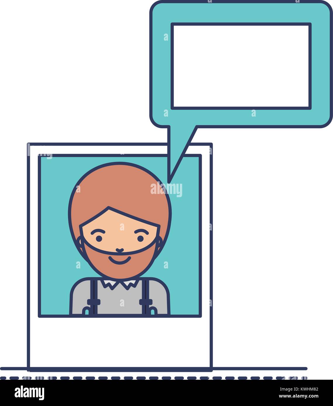 man social network picture profile dialogue comments in colorful ...