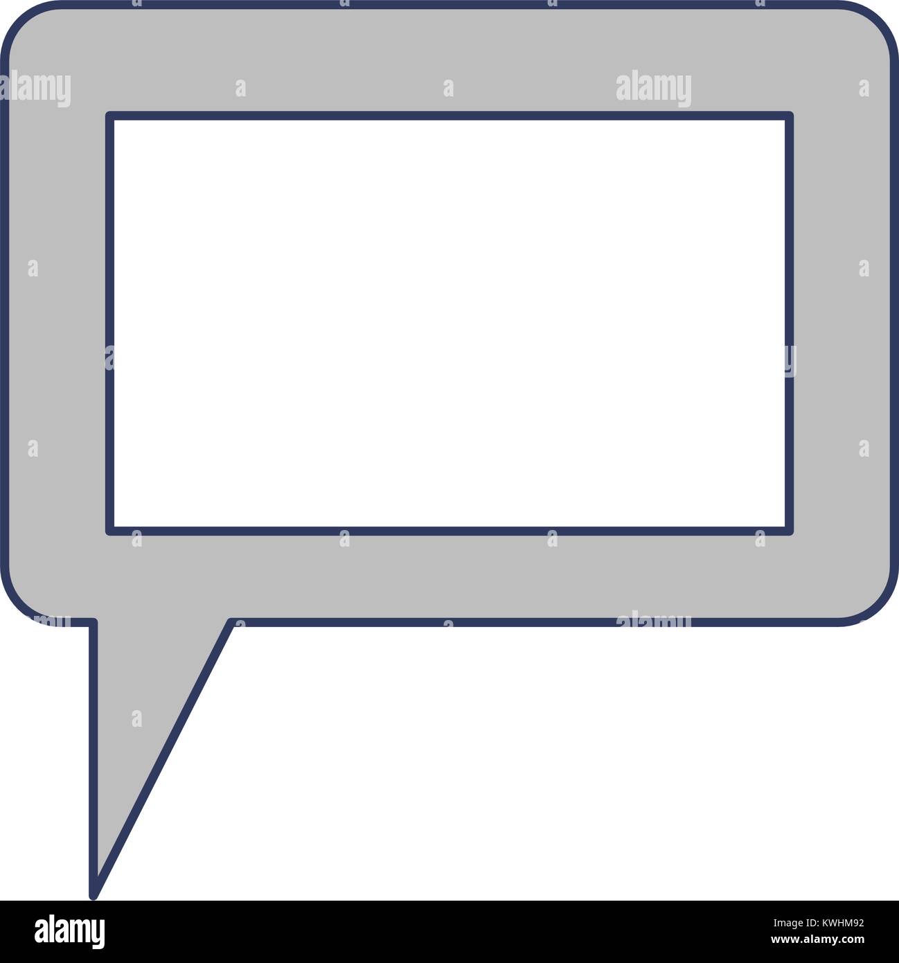 dialogue box icon with tail and frame in colorful silhouette Stock ...