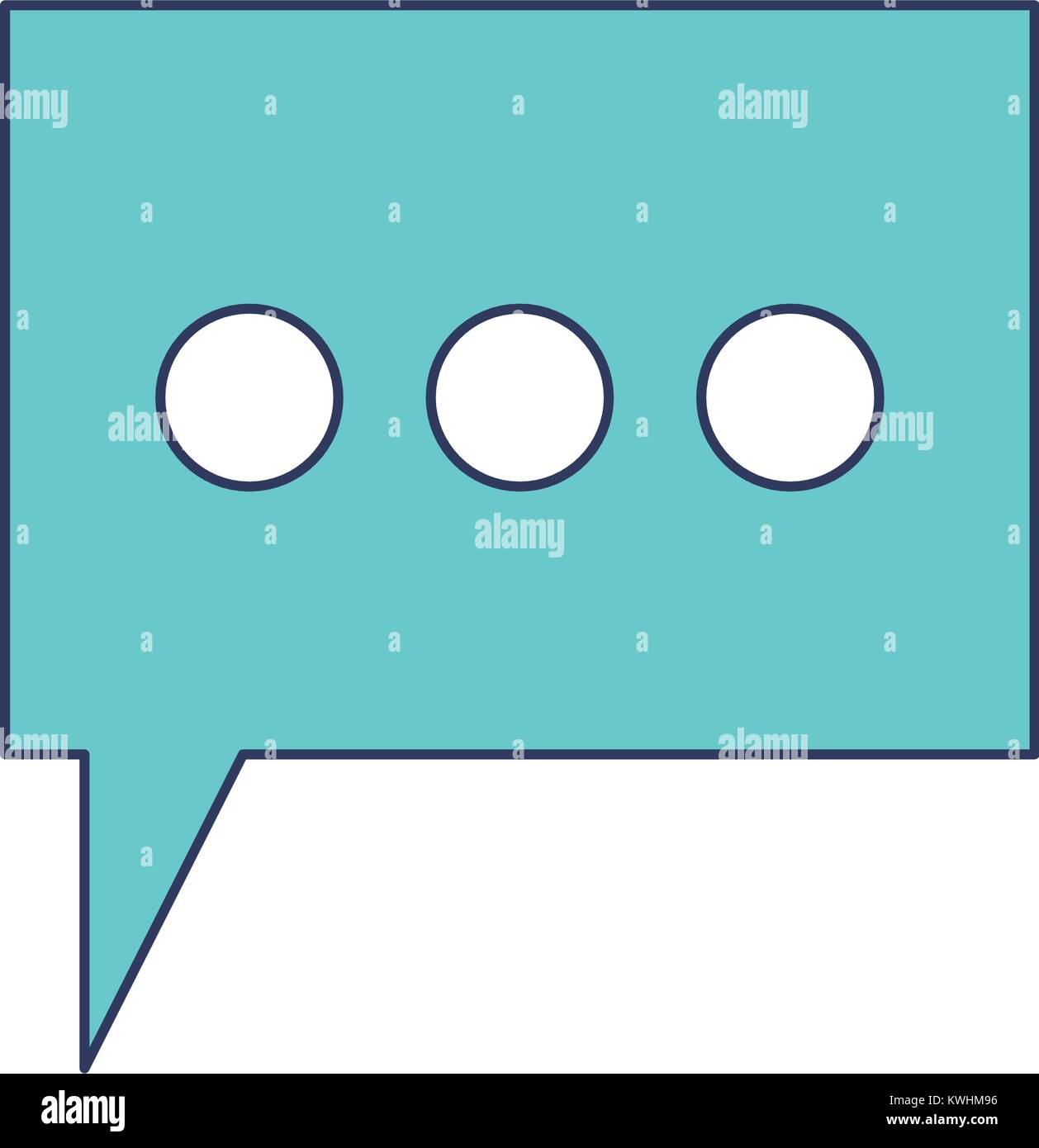 dialogue box with tail and three suspension points in colorful ...