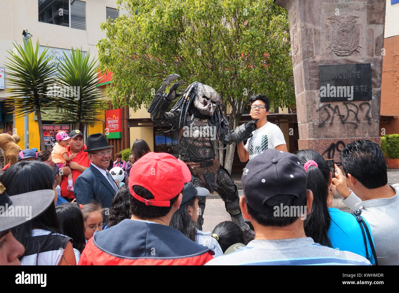 Young people disguised as famous people at the Festival of Old Years on ...