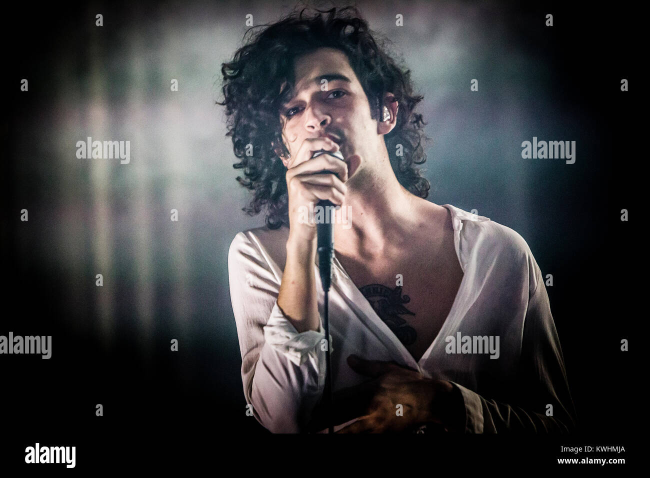 The English indie rock and synth pop band The 1975 performs a live ...