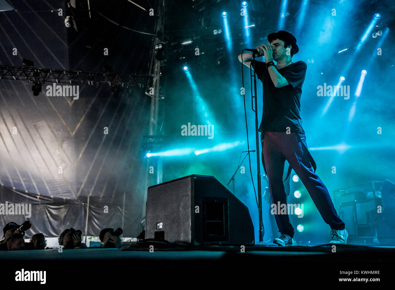 The Swedish singer, songwriter and rock musician Thåström performs a ...