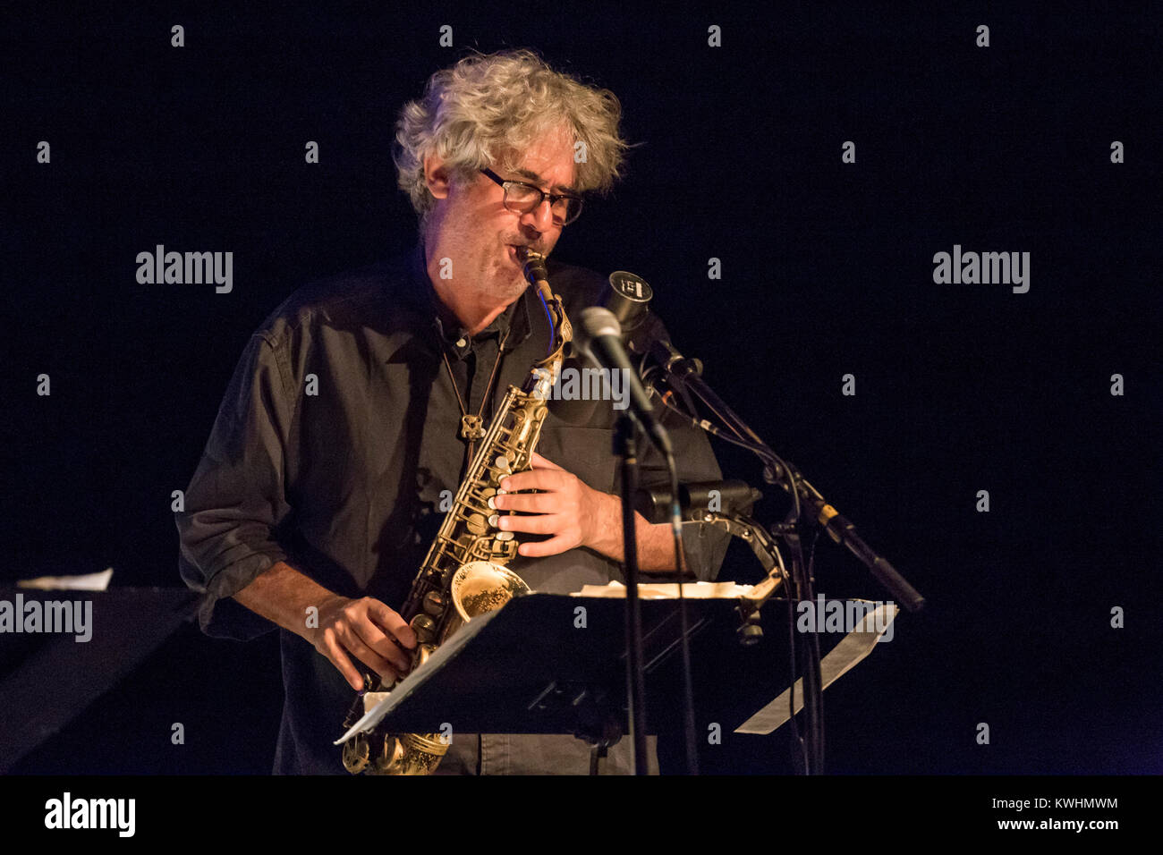 The American musician and saxophonist Tim Berne (pictured) performs a ...