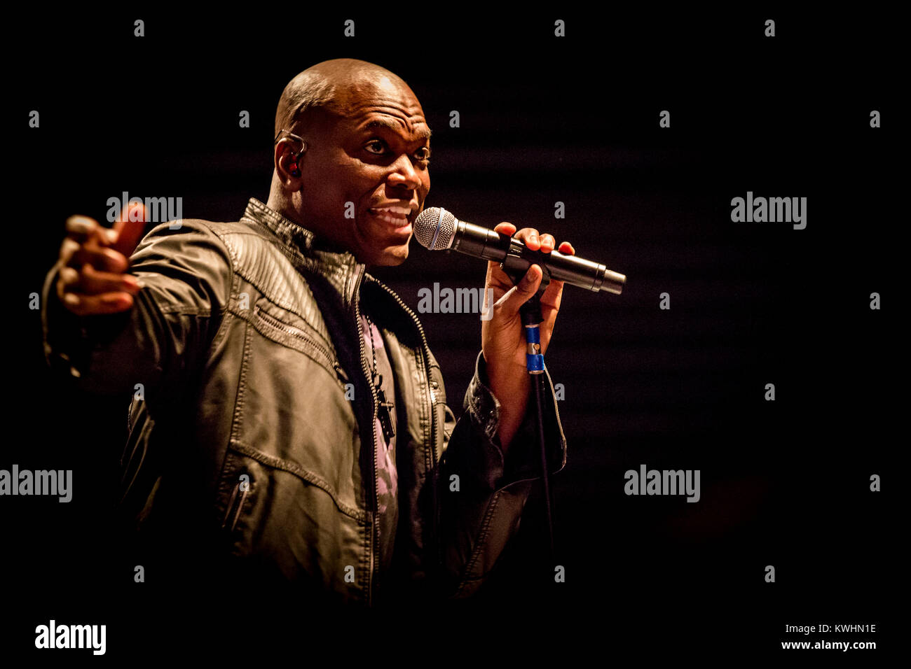 The American soul and funk band Tower Of Power performs a live concert ...