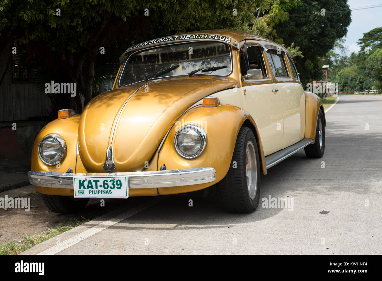 Extended Volkswagen Beetle limousine on the street in Agoho, Camiguin ...