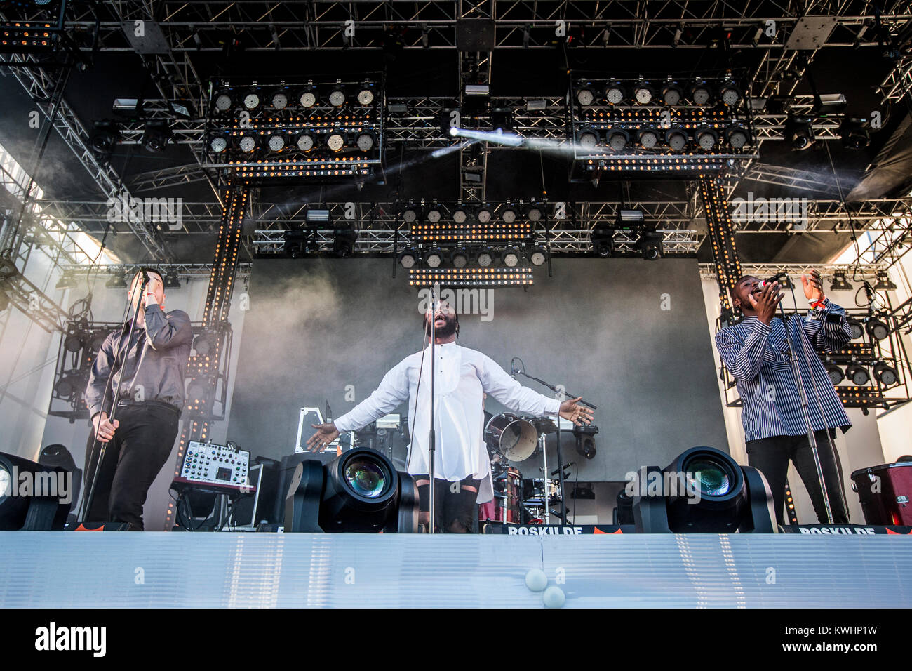 The Scottish hip hop and pop group Young Fathers performs a live ...