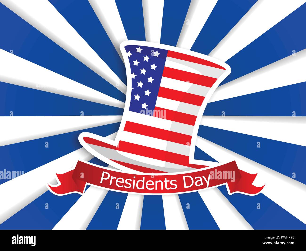 illustration of president day , usa flag on hat vector background Stock ...