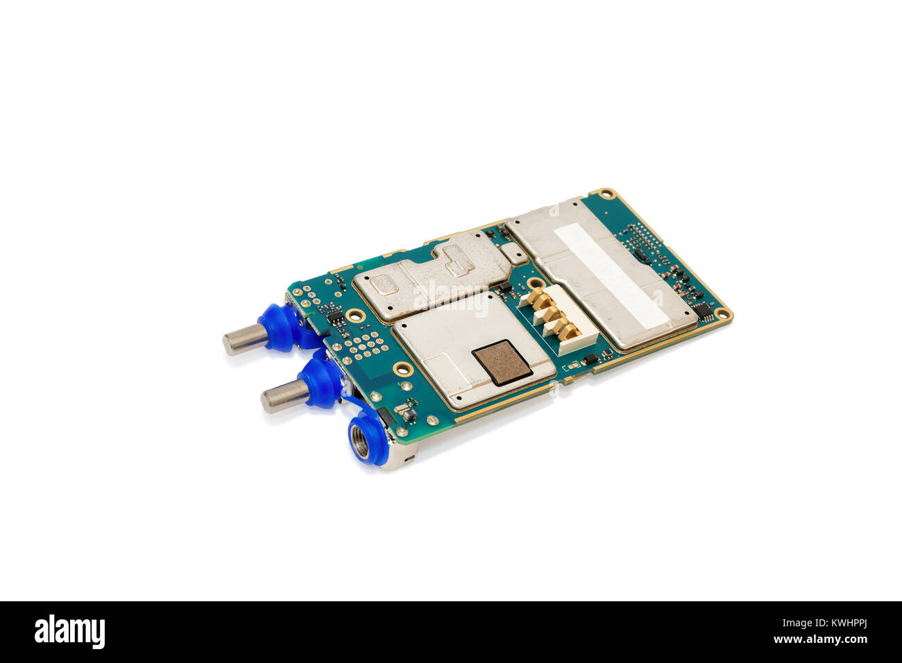 Disassembled walkie-talkie. Electronic board. Isolated on white ...