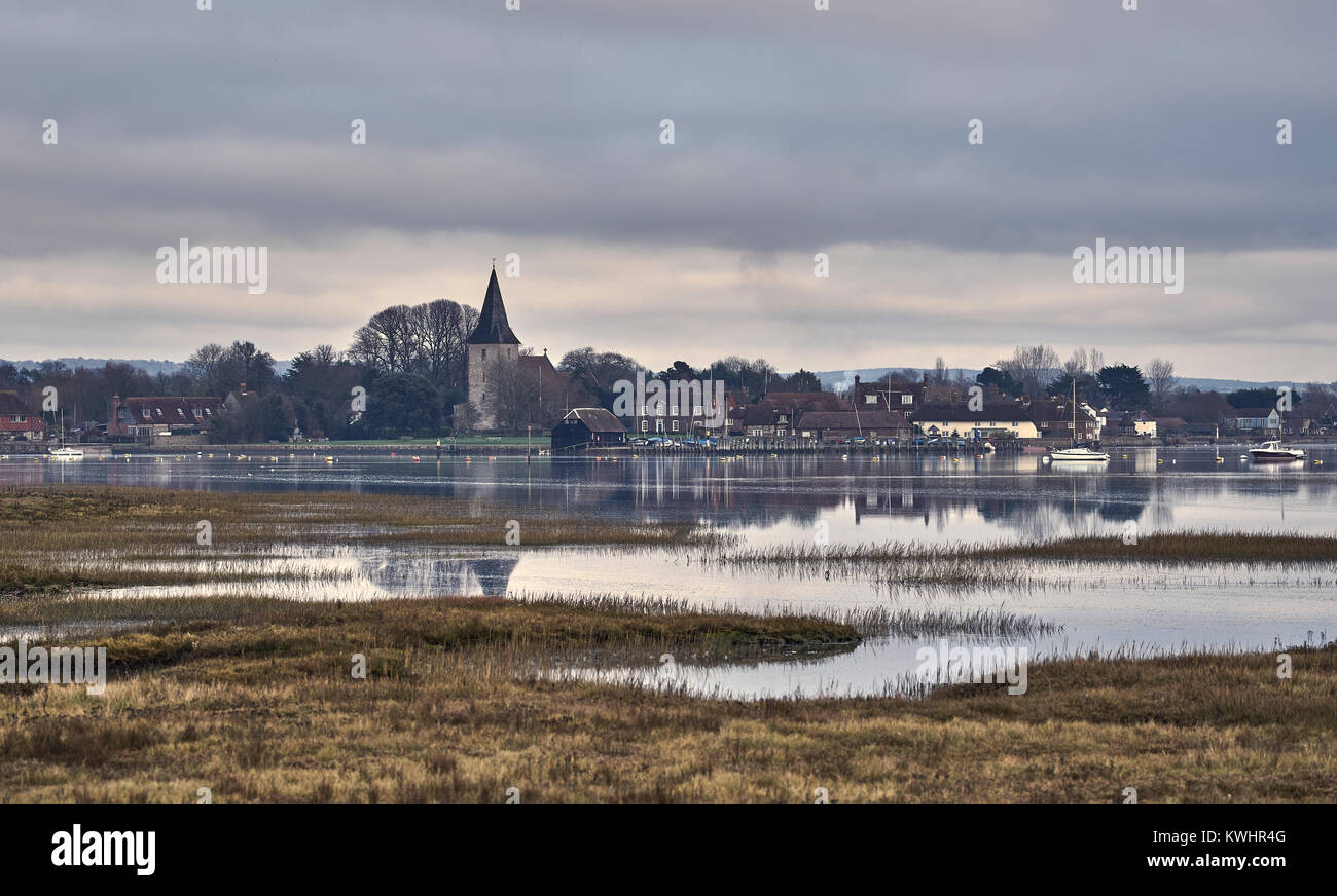 Bosham harbour and church near Chichester in winter Stock Photo - Alamy