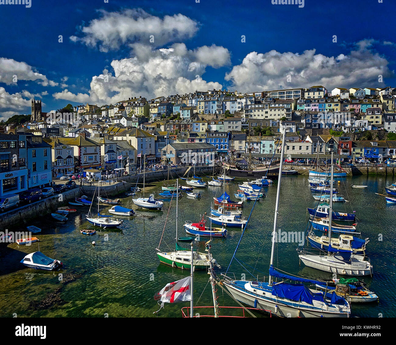 GB - DEVON: Brixham Harbour (HDR-Image Stock Photo - Alamy