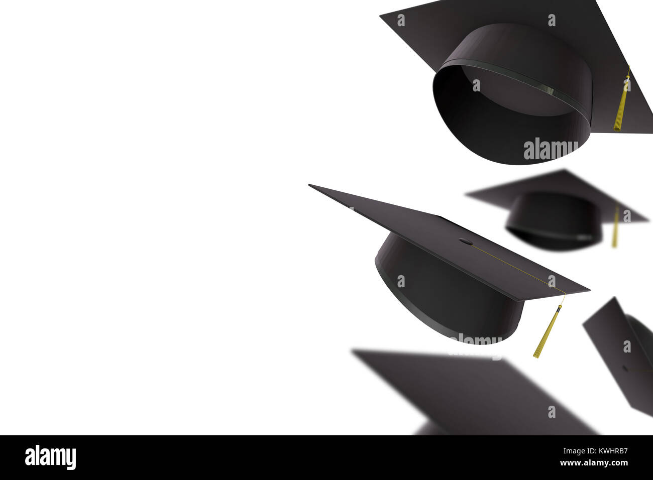 Collection of graduation caps. 3D Rendering Stock Photo - Alamy