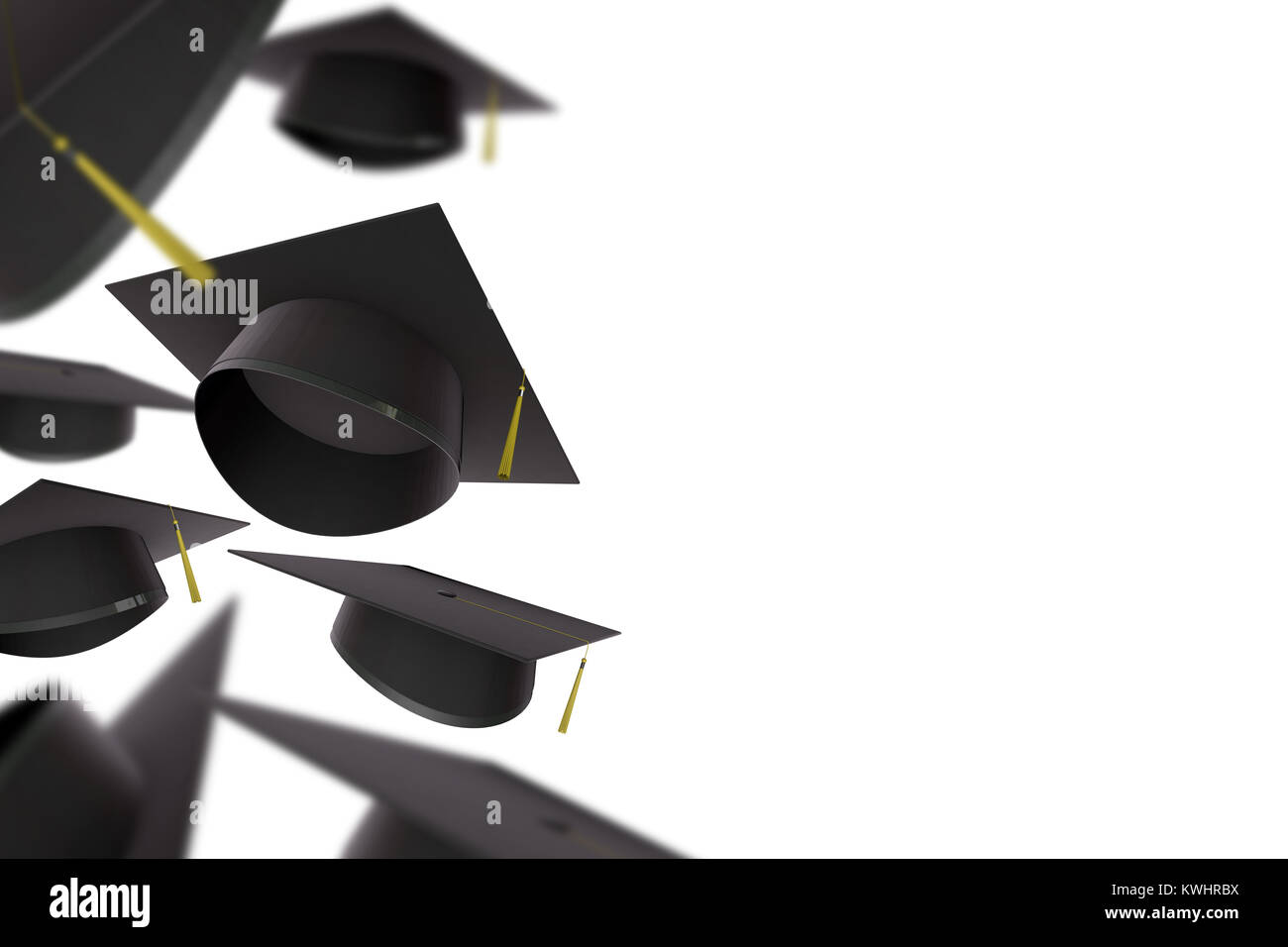 Collection of graduation caps. 3D Rendering Stock Photo - Alamy