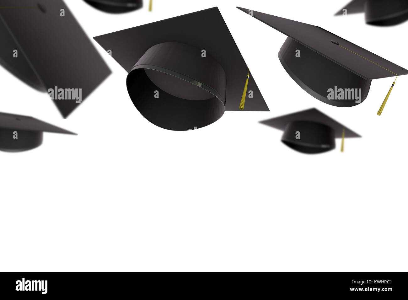 Collection of graduation caps. 3D Rendering Stock Photo - Alamy