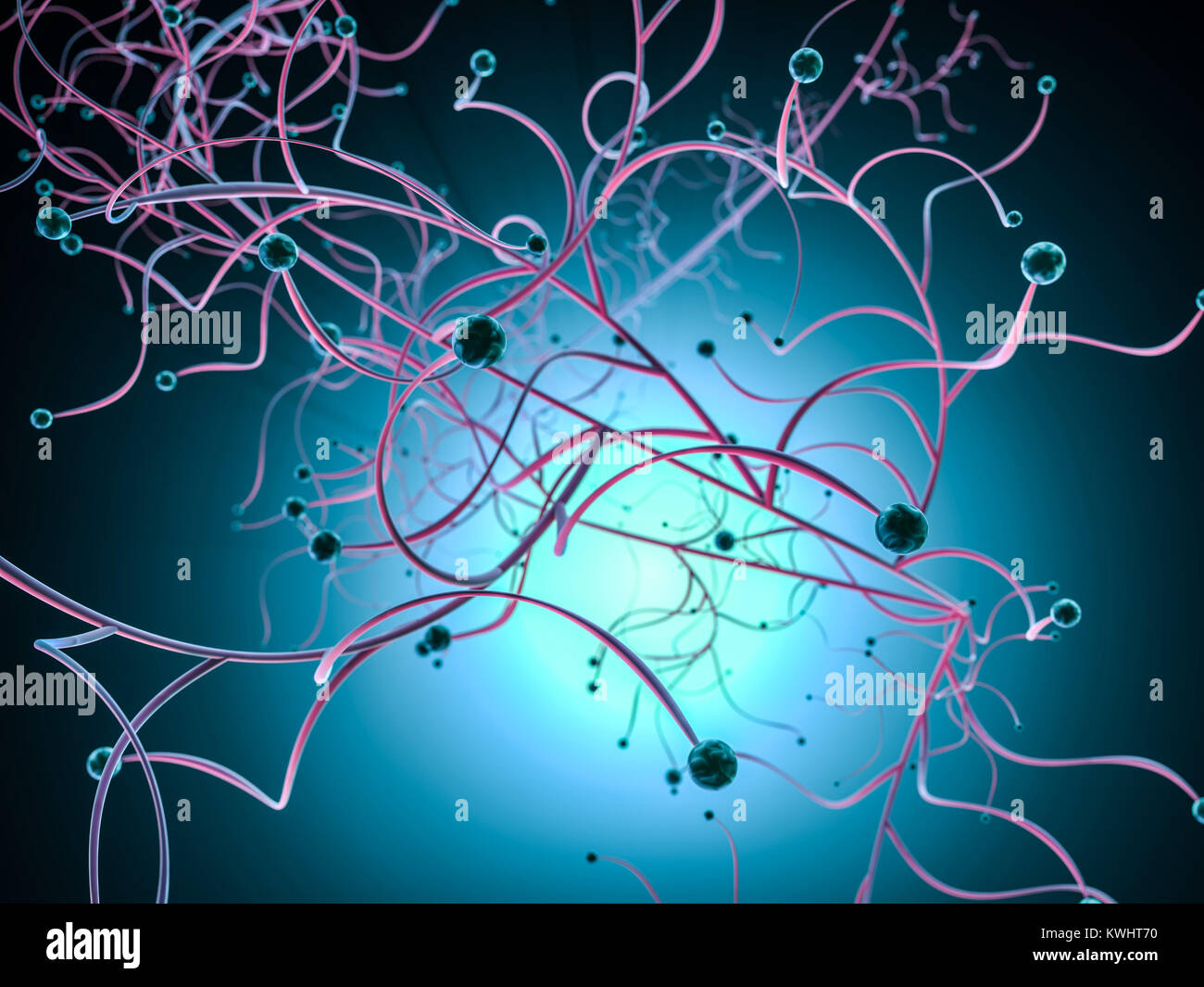 Molecule illustration over biology medicine scientific background. 3D ...