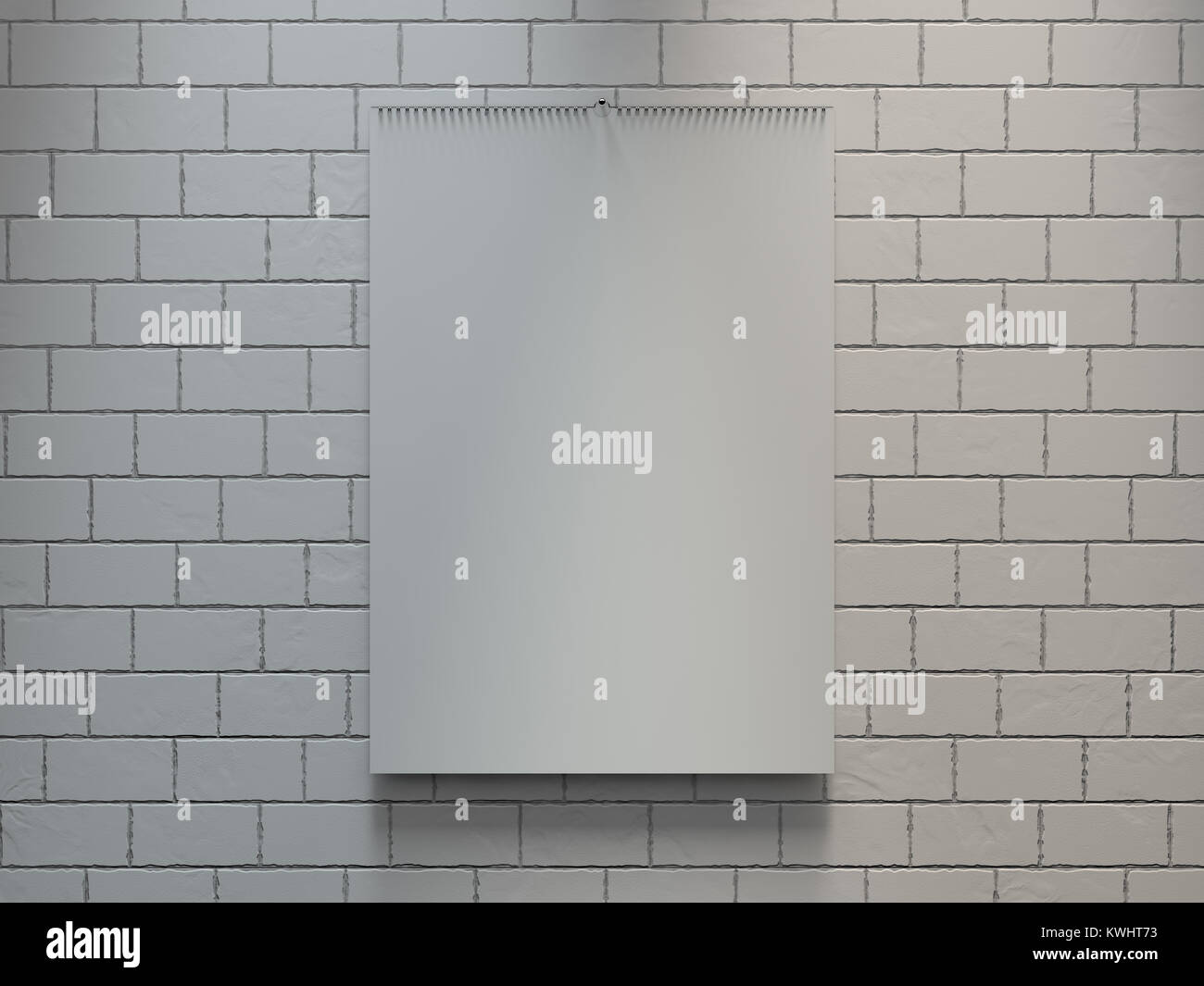 Blank design calendar template on a grey background with soft shadows ...
