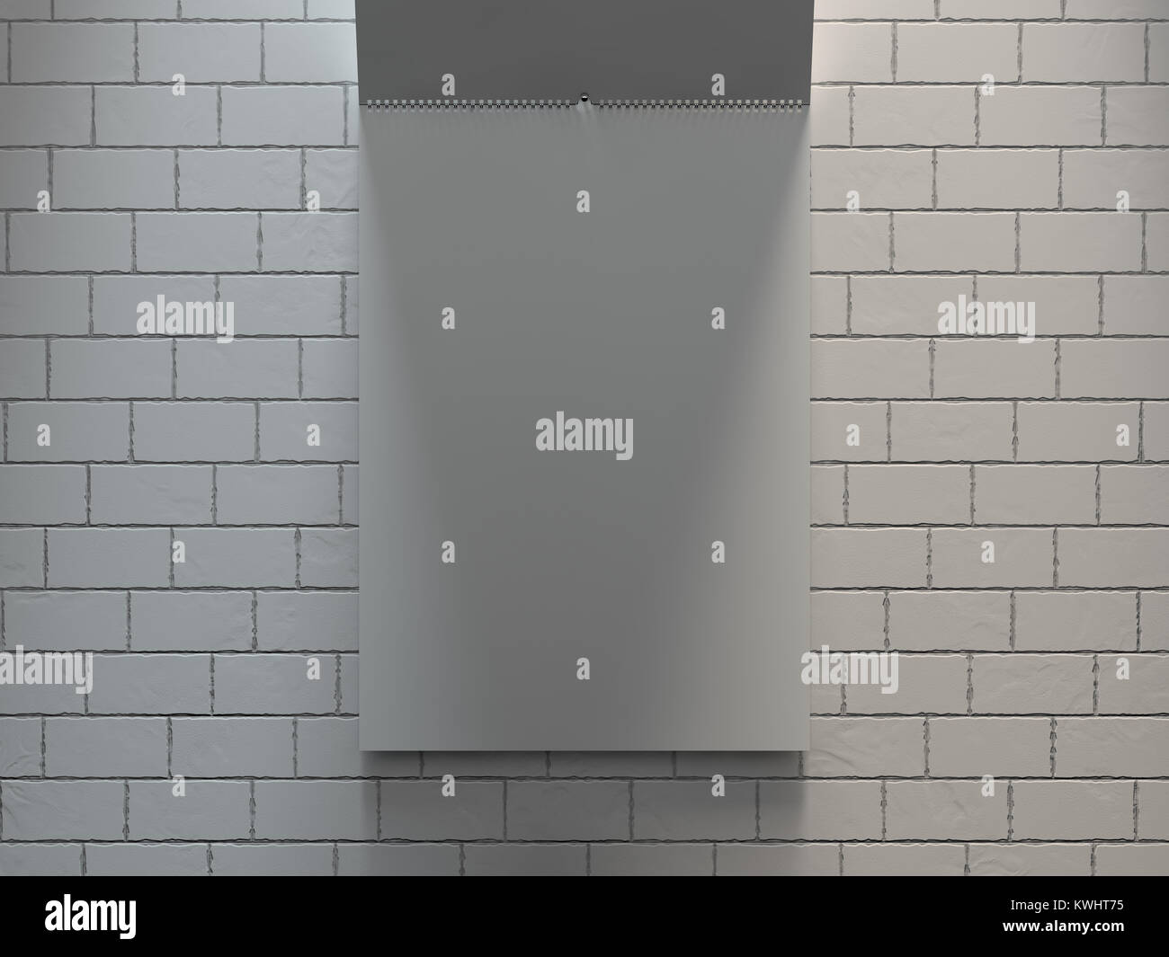 Blank design calendar template on a grey background with soft shadows ...