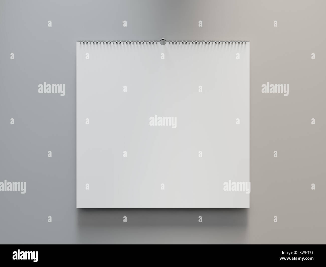 Blank design calendar template on a grey background with soft shadows ...
