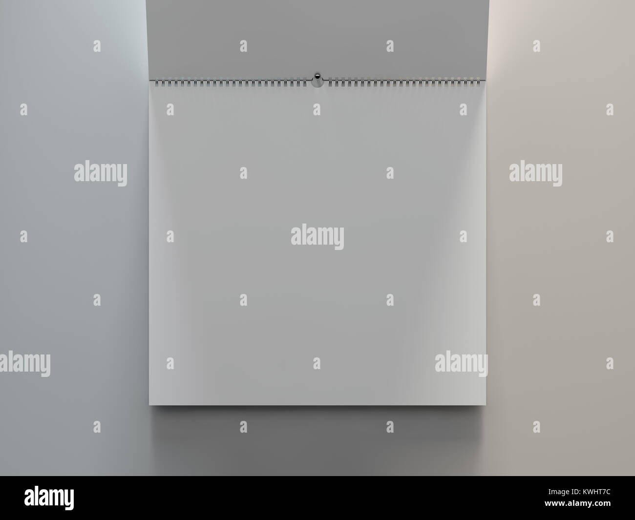 Blank design calendar template on a grey background with soft shadows ...