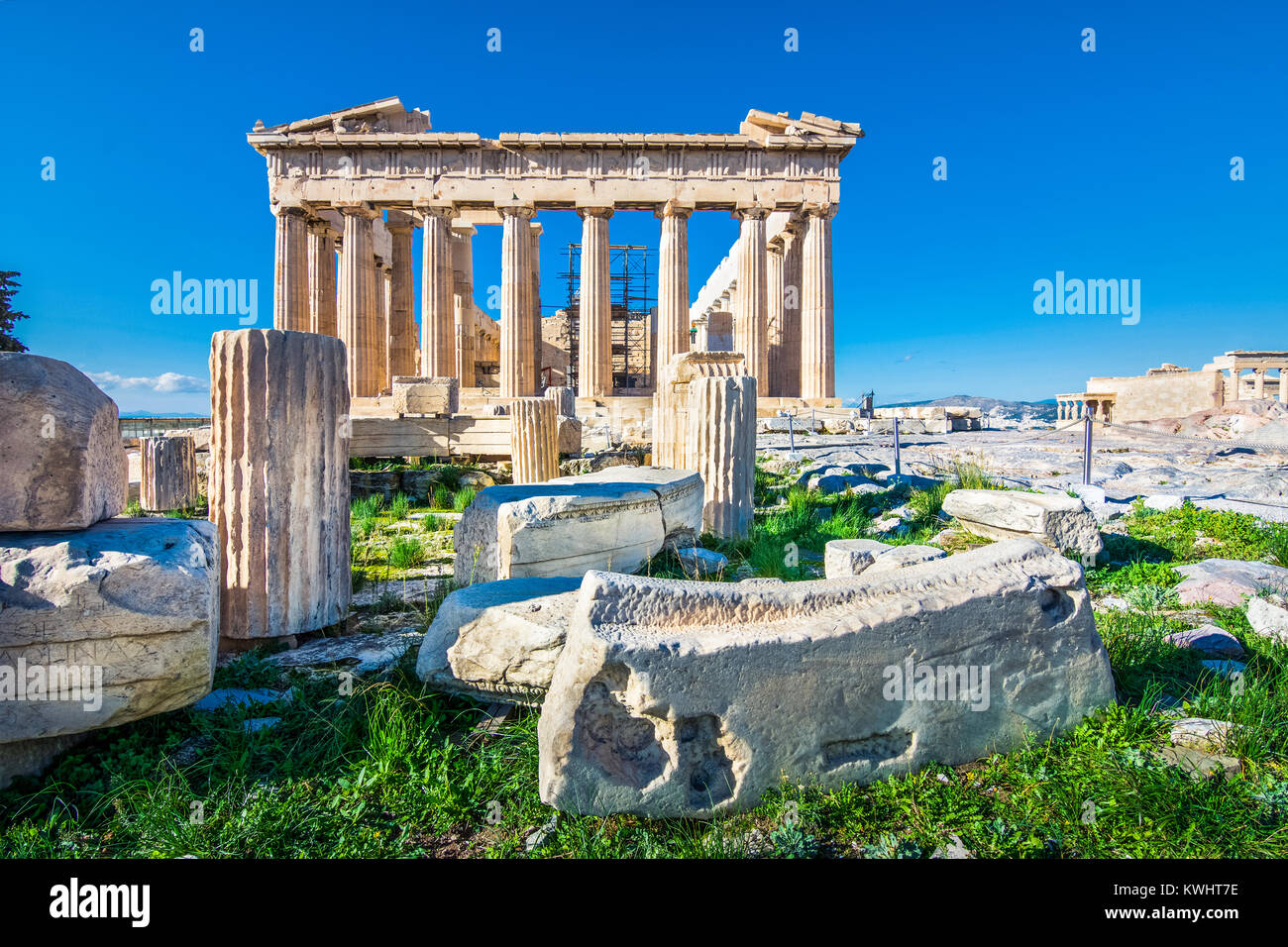 Parthenon temple on the Acropolis in Athens, Greece Stock Photo - Alamy