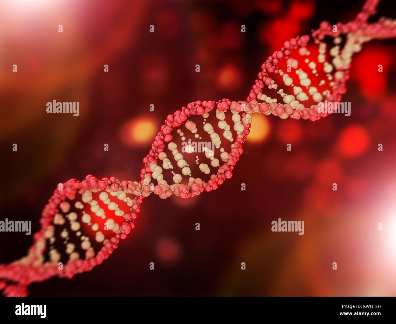 Digital illustration of a DNA model on science background. 3D rendering ...