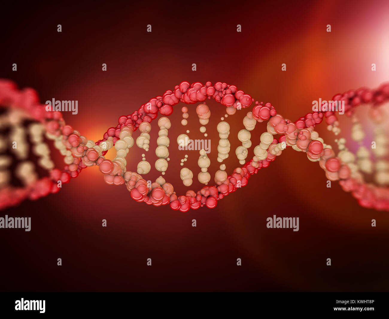 Digital illustration of a DNA model on science background. 3D rendering ...