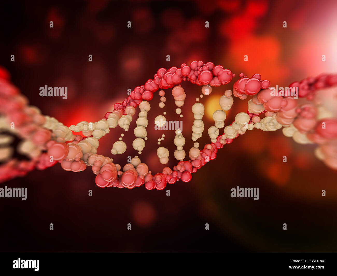 Digital illustration of a DNA model on science background. 3D rendering ...