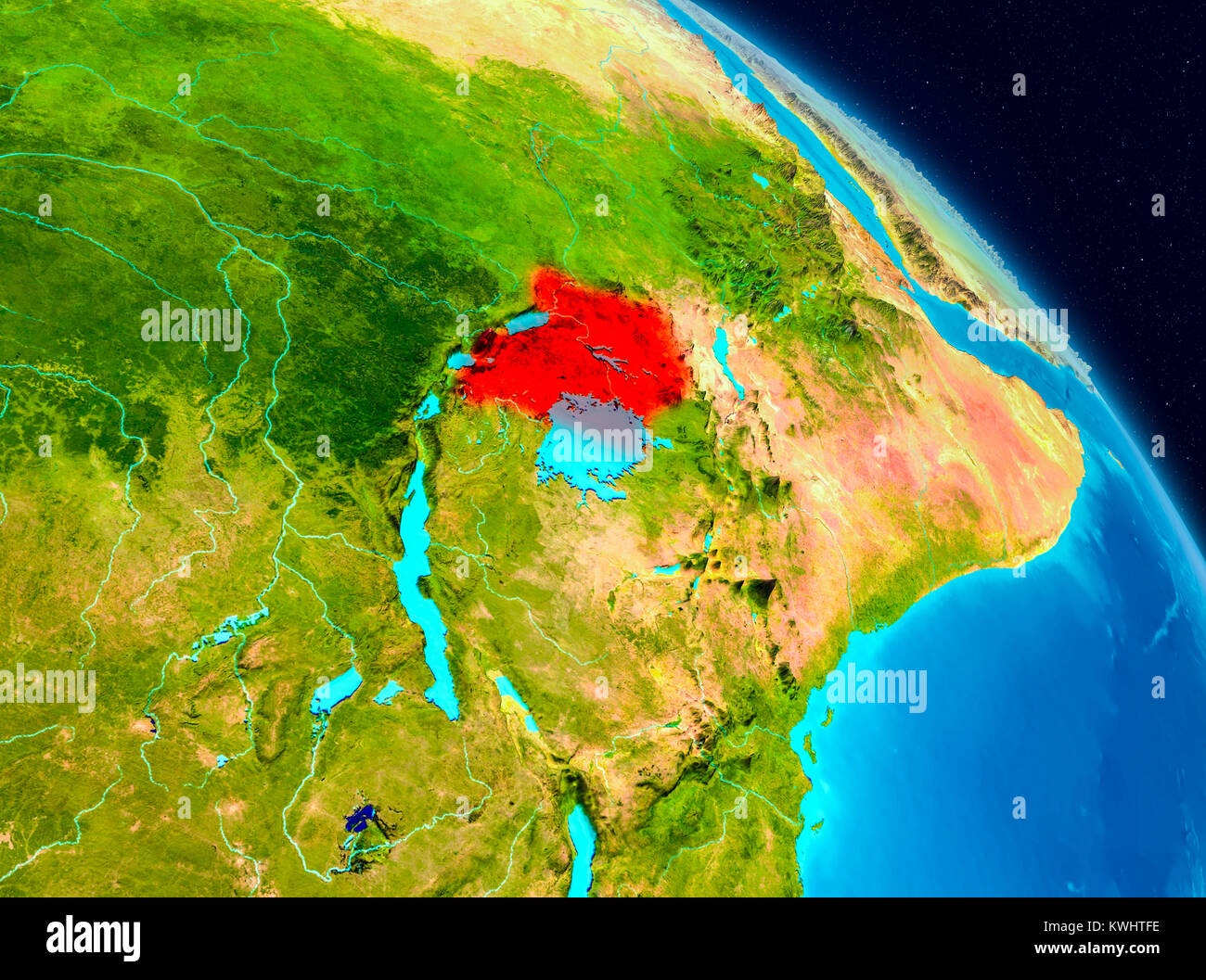 Satellite image of uganda hi-res stock photography and images - Alamy