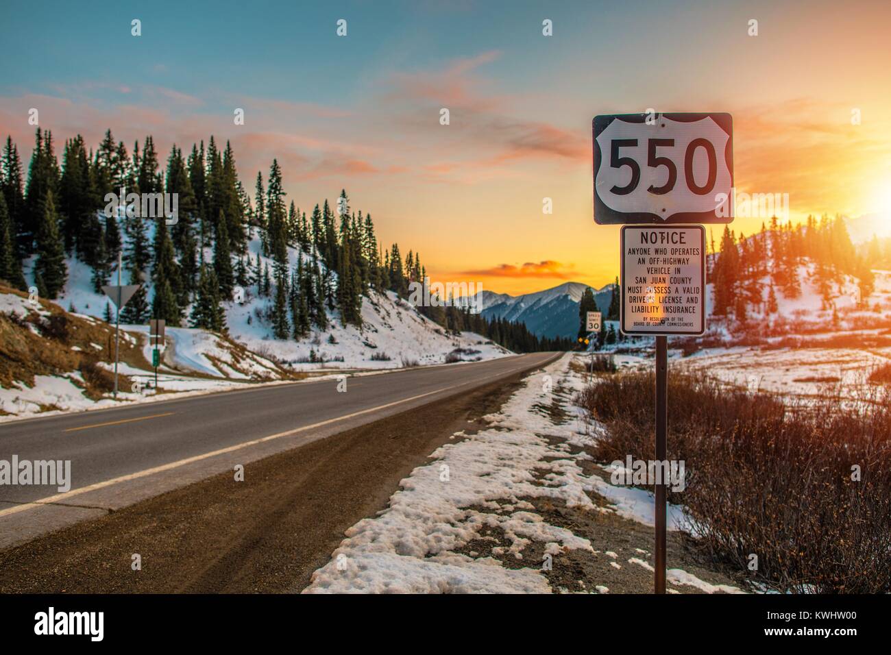 Colorado Highway 550. Famous Million Dollars Highway Near Durango ...