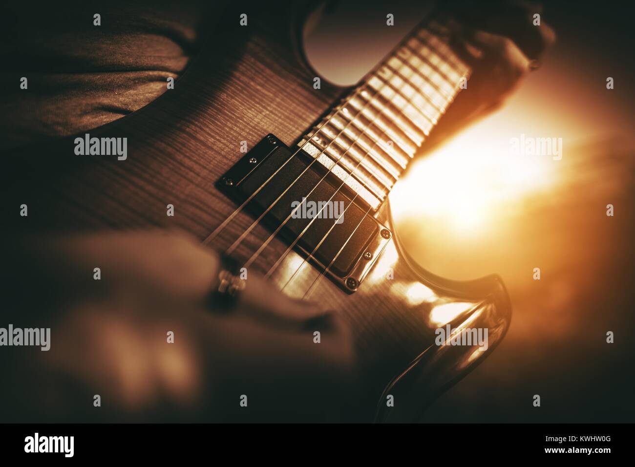 Electric Guitar Performance. Rock Musician Playing Guitar Stock Photo ...